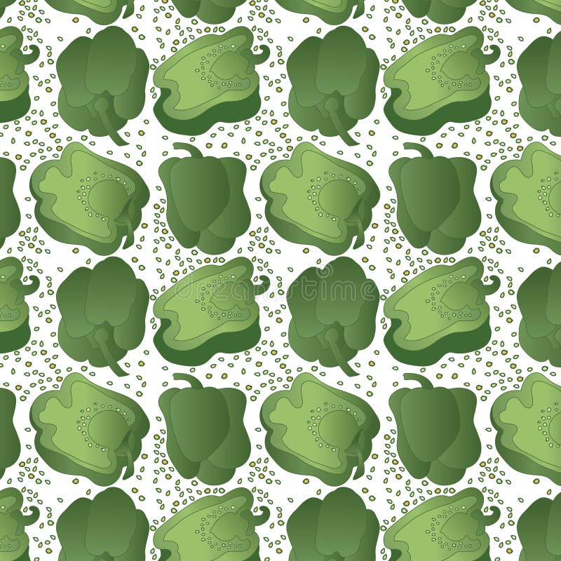 Green Bell Pepper Pattern stock vector. Illustration of pattern - 81358245