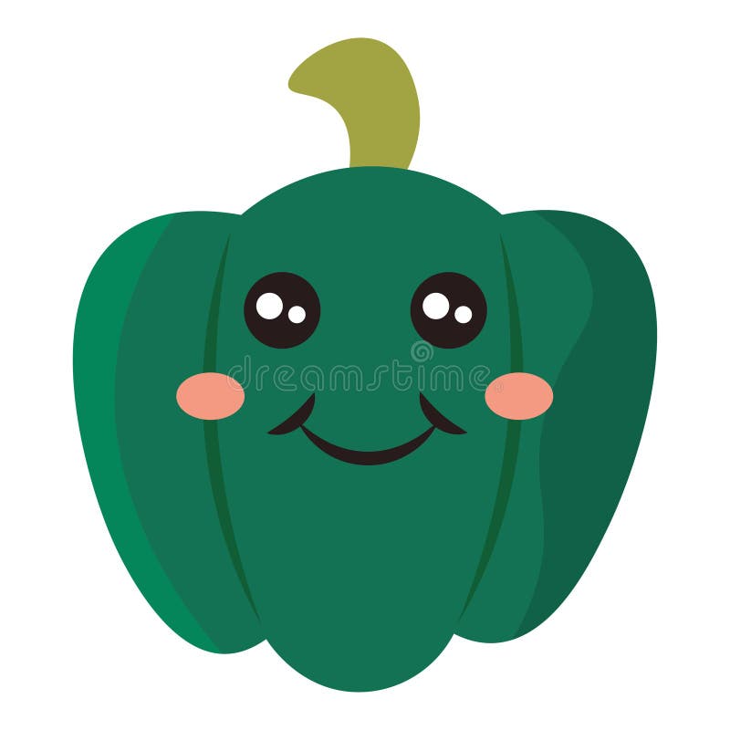 Green Bell Pepper Smile. Vector Stock Vector - Illustration of ...