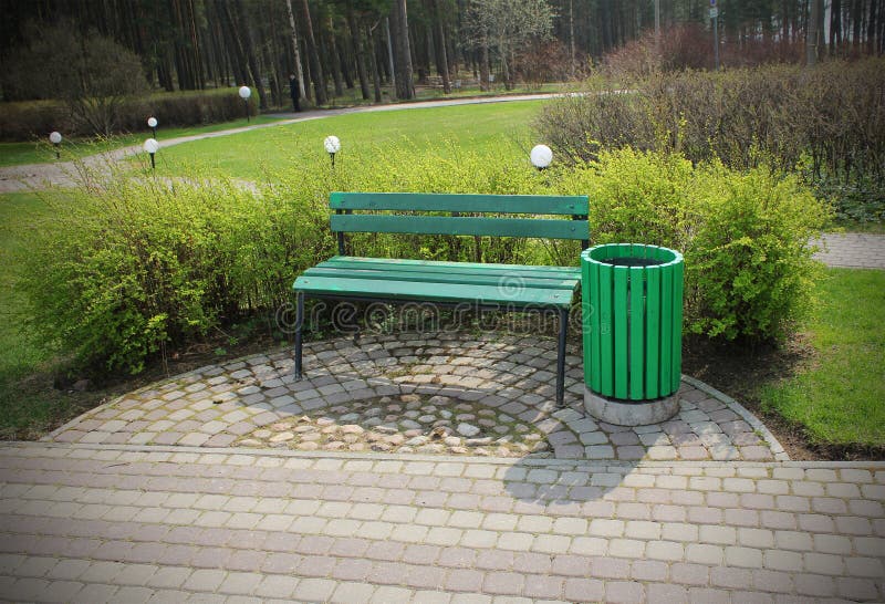 Green bench stock photo. Image of rest, wooden, green - 14280030