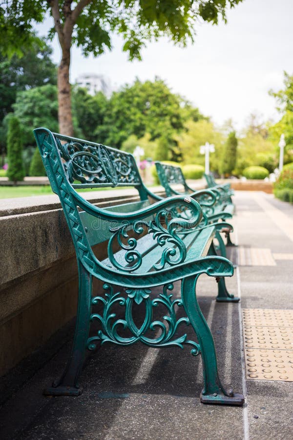 Green bench park stock photo. Image of lifestyle, background - 125387280