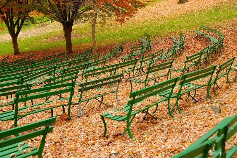 Green Benches stock image. Image of leaf, park, ohio, vacant - 1523815