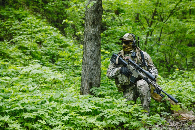 Green Berets sniper stock photo. Image of force, firearms - 75144354