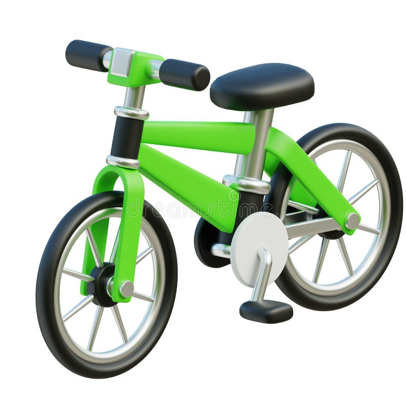 Green bicycle 3d icon stock illustration. Illustration of exercise ...