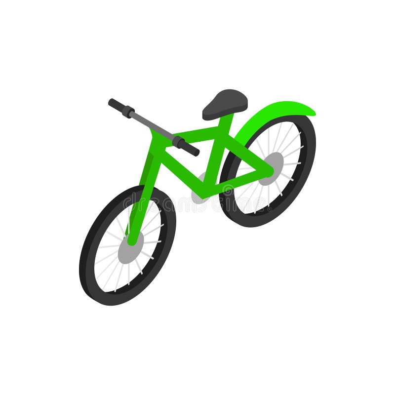 Green Bike Icon, Cartoon Style Stock Illustration - Illustration of ...