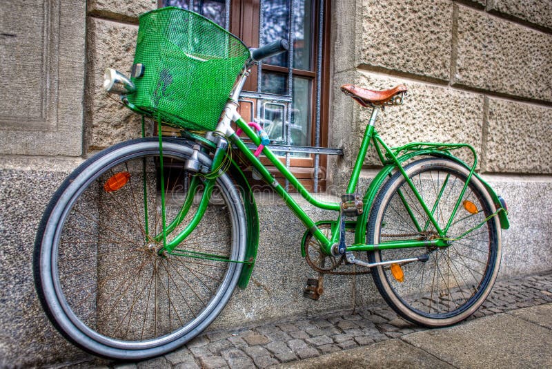 The Green Bike stock photo. Image of bike, outdoors, city - 14007138
