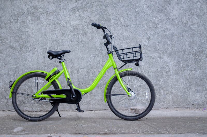 1 green bike stock image. Image of wall, ride, outdoor - 148548905