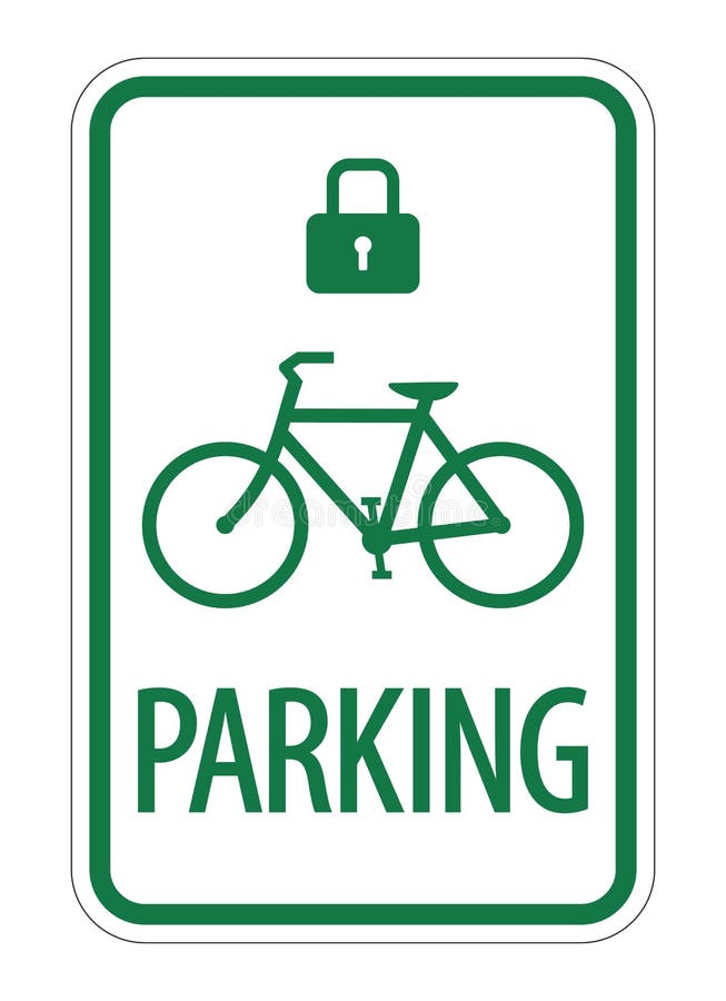 Green Bike Parking Sign Vector Icon Stock Vector - Illustration of ...
