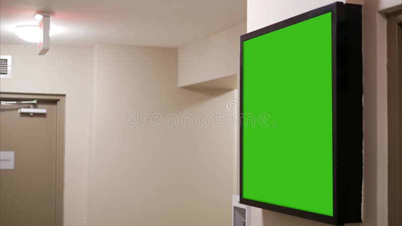 Green Billboard for Your Ad beside Exit Sign for a Stairway Stock ...