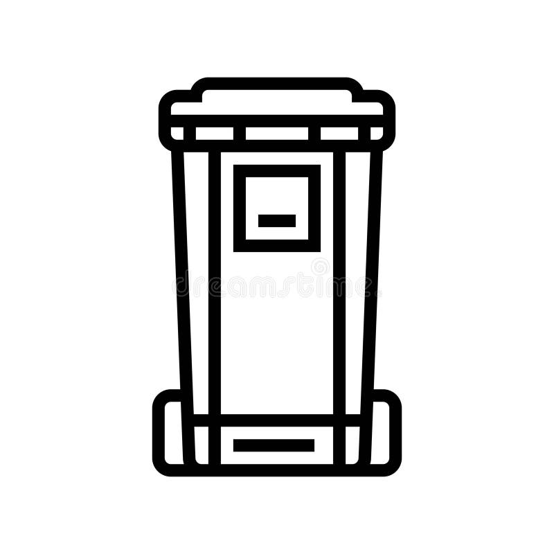 Green Bin Waste Sorting Line Icon Vector Illustration Stock Vector ...