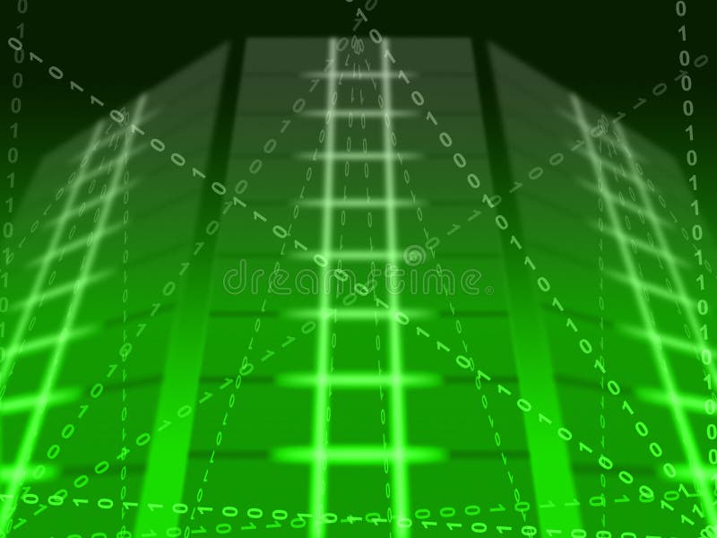Green Binary Circuit Background Shows Matrix Stock Illustration ...