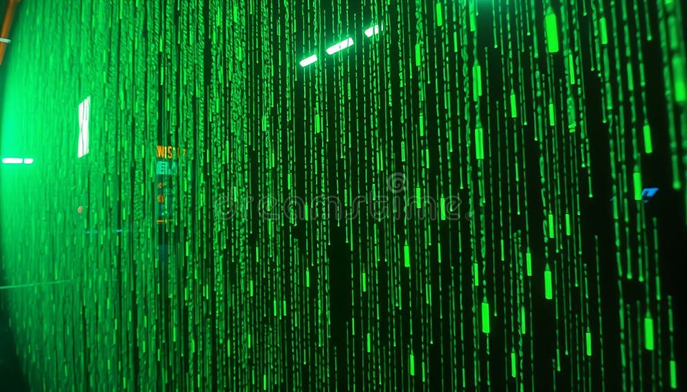Green Binary Code Abstract, Digital Technology, Data Stream, Tech, Stock Photo, Generative AI ...
