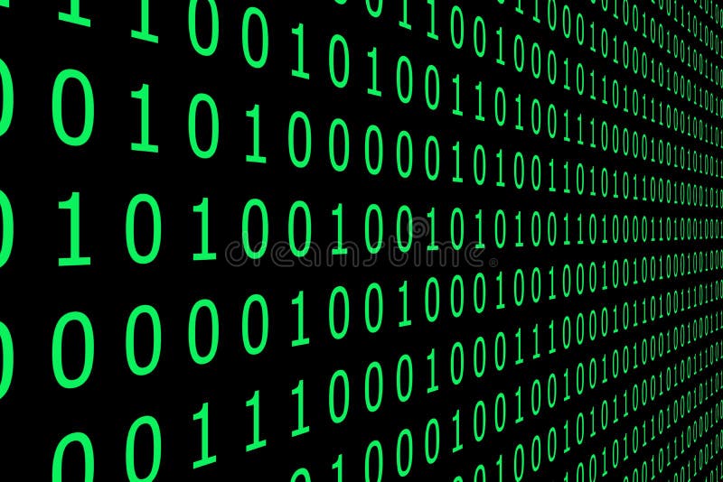 Green Binary Code On A Black Background A Concept Of Coding Stock