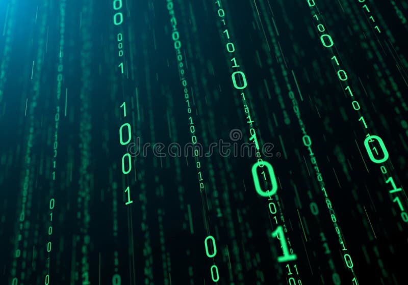 Green Binary Code, Comprised of Ones Stock Illustration - Illustration of style, hightech: 415892656