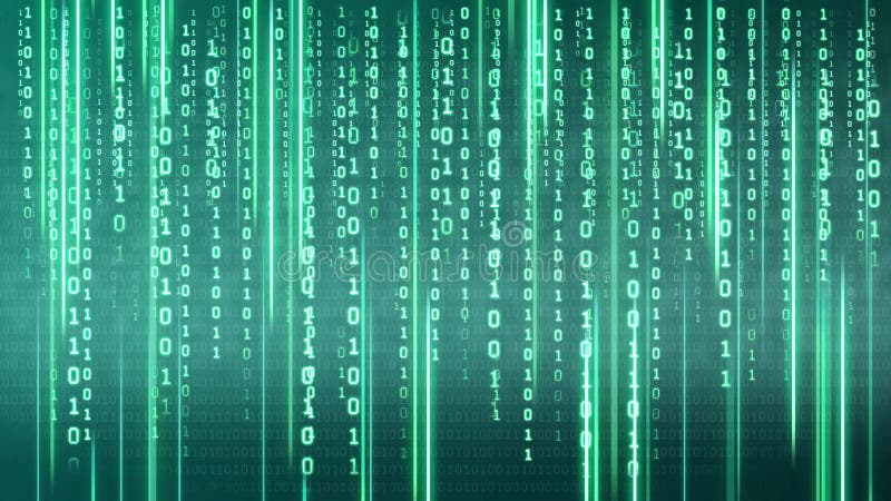 Binary Code on a Dark Background. Abstract Animated Background from ...