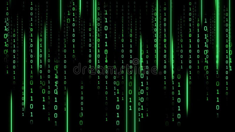Binary Code on a Dark Background. Abstract Animated Background from ...