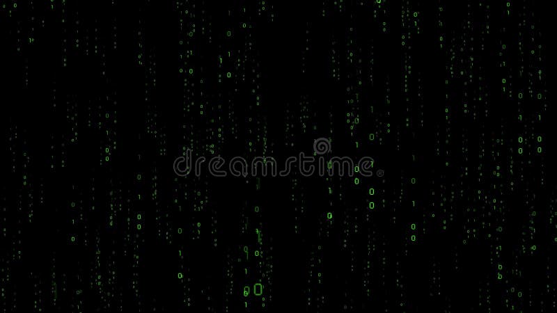 Green Binary Code Falling Down - Matrix Effect- 3D Animation Stock Footage - Video of falling ...