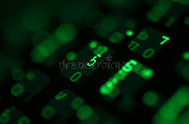 Green Binary Code Numbers Black Screen Abstract Matrix Background Ai