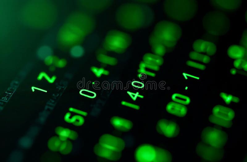 Green Binary Code Numbers Black Screen Abstract Matrix Background. AI Generative Stock Photo ...