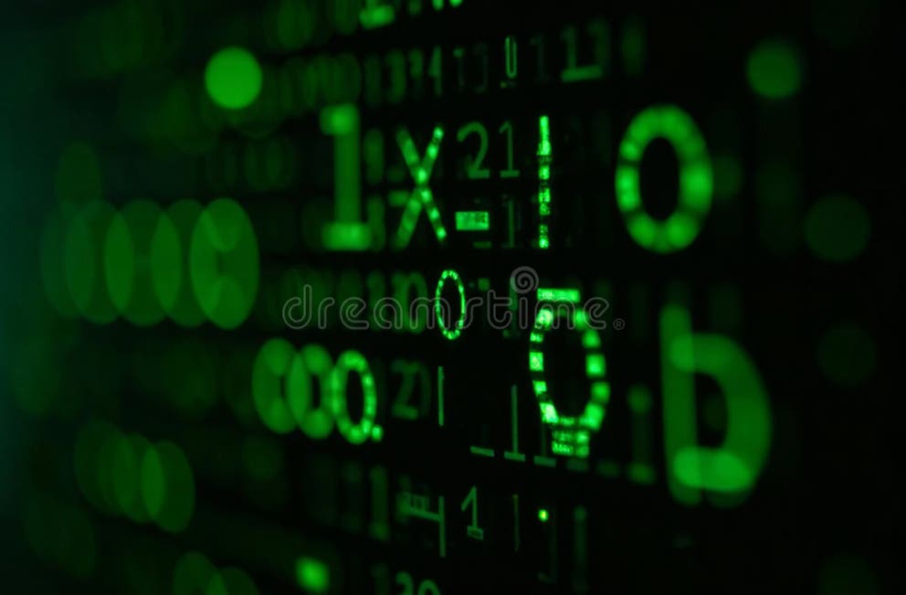 Green Binary Code Numbers Black Screen Abstract Matrix Background. AI Generative Stock Photo ...
