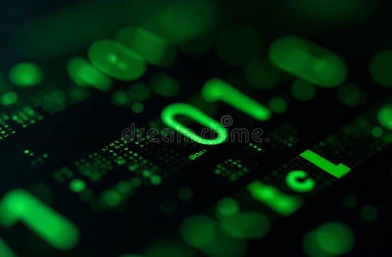 Green Binary Code Numbers Black Screen Abstract Matrix Background. AI Generative Stock Photo ...