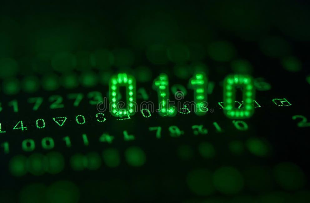 Green Binary Code Numbers Black Screen Abstract Matrix Background Ai Generative Stock Image