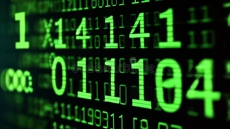 Green Binary Code Numbers Black Screen Abstract Matrix Background. AI Generative Stock Footage ...