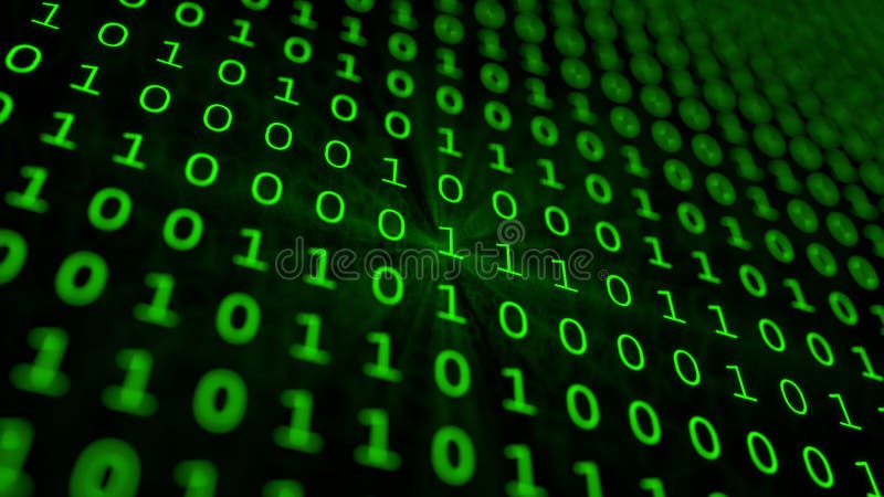 Green Binary Matrix Array Background Stock Illustration - Illustration ...