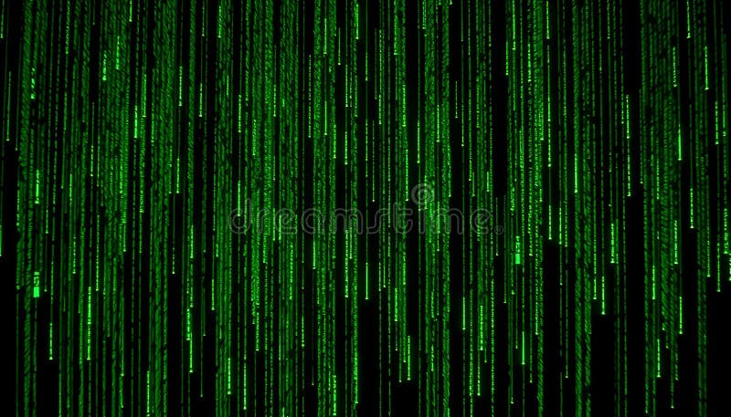 Green Binary Code Rain, Digital Data Stream and Coding Tech, Stock Photo, Generative AI Stock ...