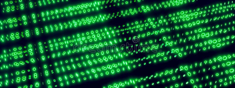 Green Binary Code Streaming On Black Digital Data Flow Concept Computer Programming