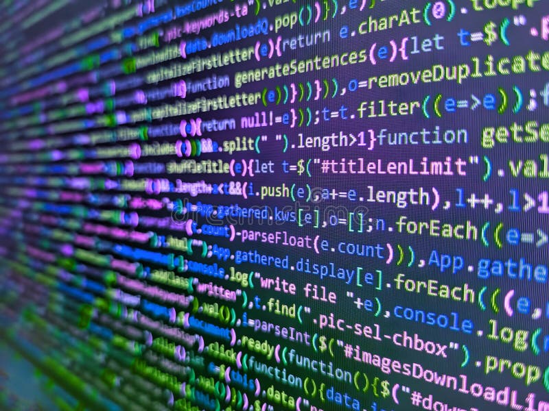 Binary Code Digital Technology Background. Screenshot with Random Parts ...