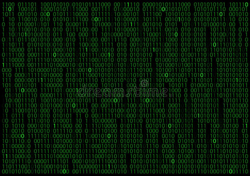 Binary Matrix on a Black Background and Lock Background Stock ...