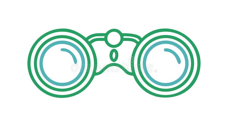 Green Binoculars Icon, Representing Observation and Viewing , Vector ...