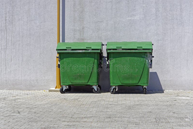 Green bins containers stock photo. Image of garbage - 201208638