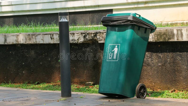 Green Bins for Recycling, Curbside Bins Stock Image - Image of disposal ...