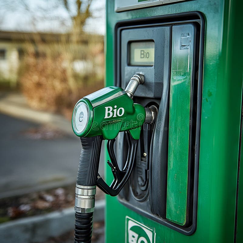 Green Bio Fuel Pump at a Gas Station Stock Illustration - Illustration ...