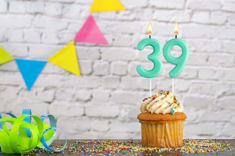 Green Birthday Candle - Candle Number 39 Stock Photo - Image of design ...