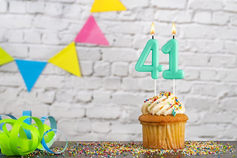 Green Birthday Candle - Candle Number 41 Stock Photo - Image of design ...