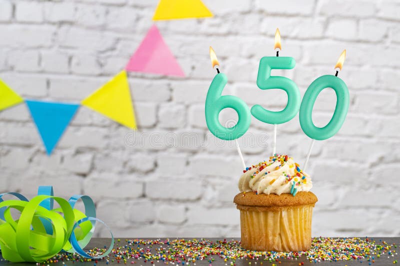 Green Birthday Candle - Candle Number 650 Stock Photo - Image of ...
