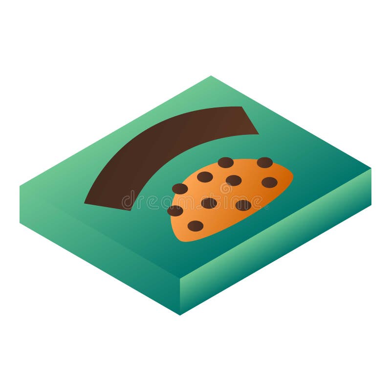 Green Biscuit Box Icon, Isometric Style Stock Vector - Illustration of ...