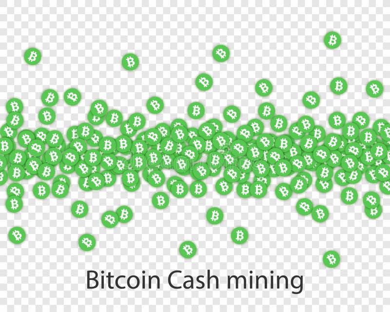Green Bitcoin Cash Mining Falling Confetti Stock Vector - Illustration ...