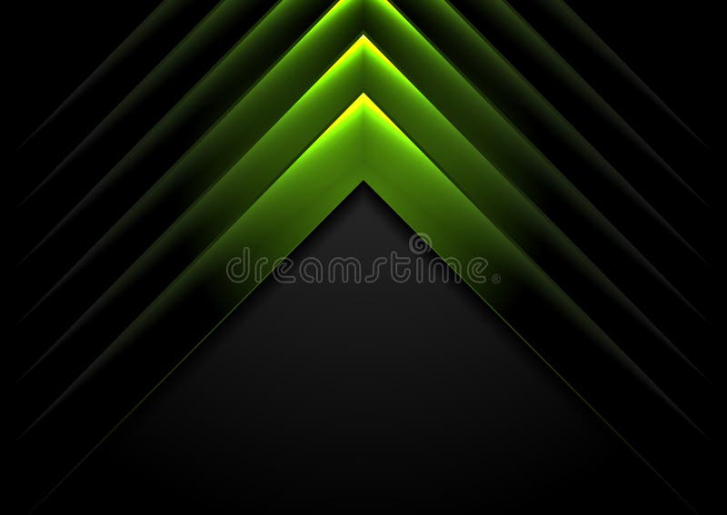 Green Black Arrows Tech Glowing Abstract Background Stock Illustration ...