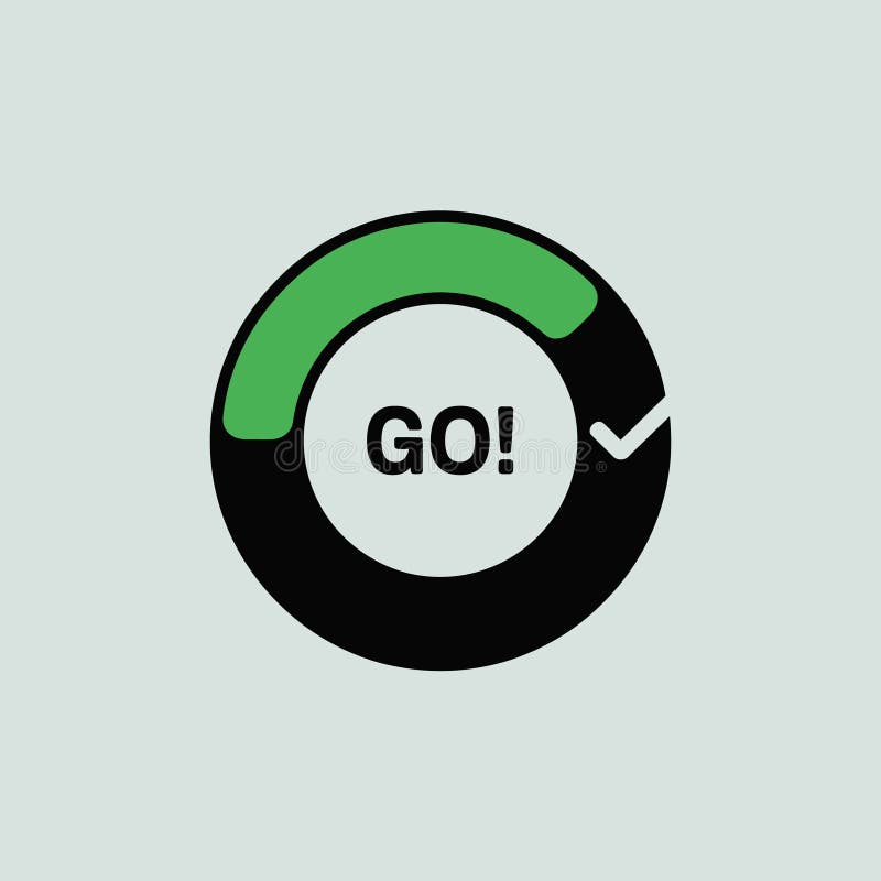 Green and Black Circular Go Button Icon Start Button Stock Vector ...