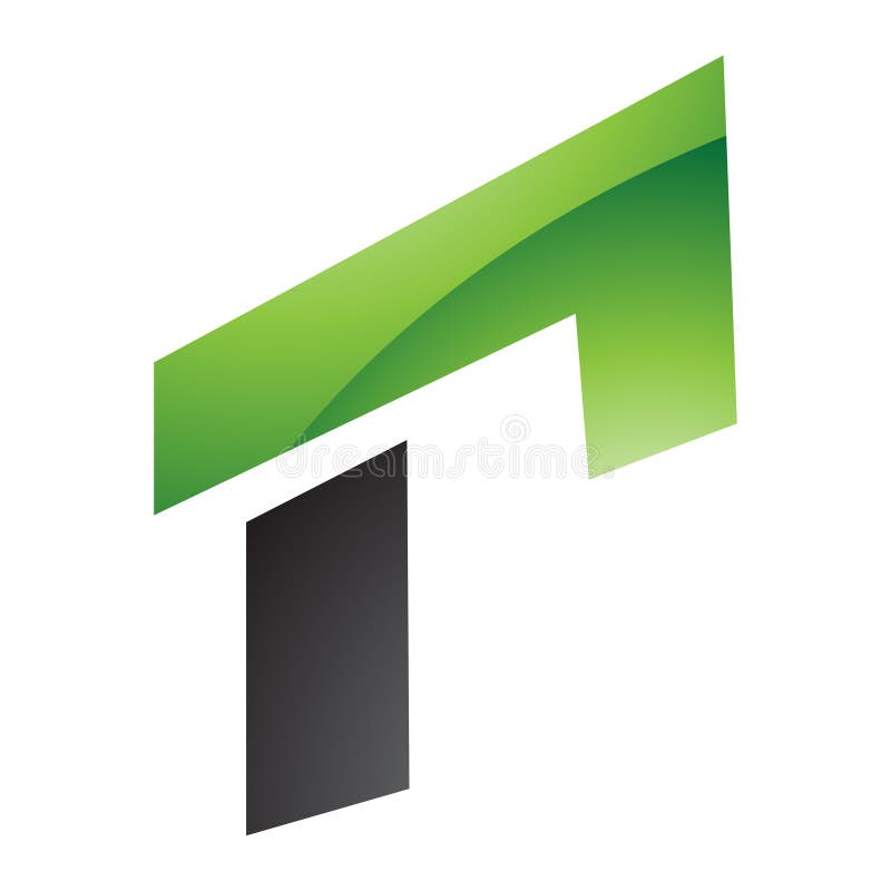Green and Black Glossy Rectangular Letter R Icon Stock Vector ...