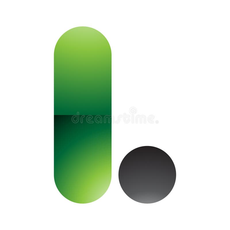 Green and Black Glossy Rounded Letter L Icon Stock Vector ...