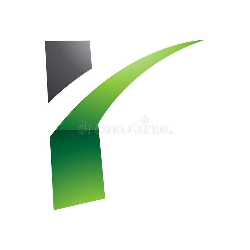 Green and Black Glossy Spiky Shaped Letter R Icon Stock Vector ...