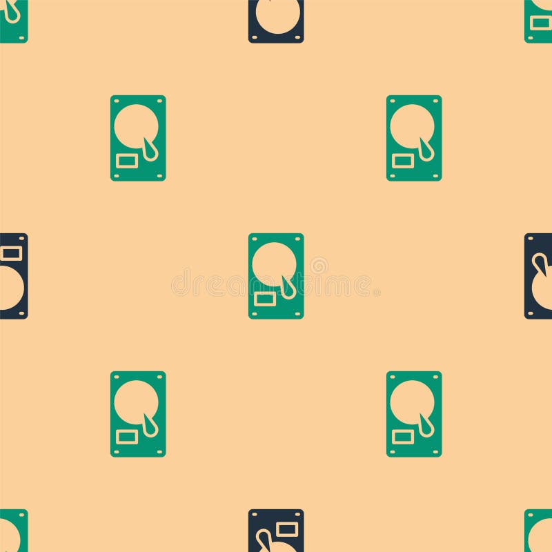 Black Hard Disk Drive HDD Icon Isolated on Green Background. Glitch ...