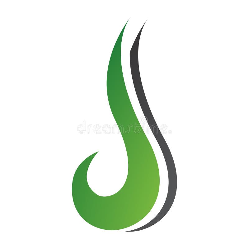 Green and Black Hook Shaped Letter J Icon Stock Vector - Illustration ...