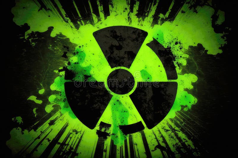 Green radioactive symbol stock illustration. Illustration of hazard ...