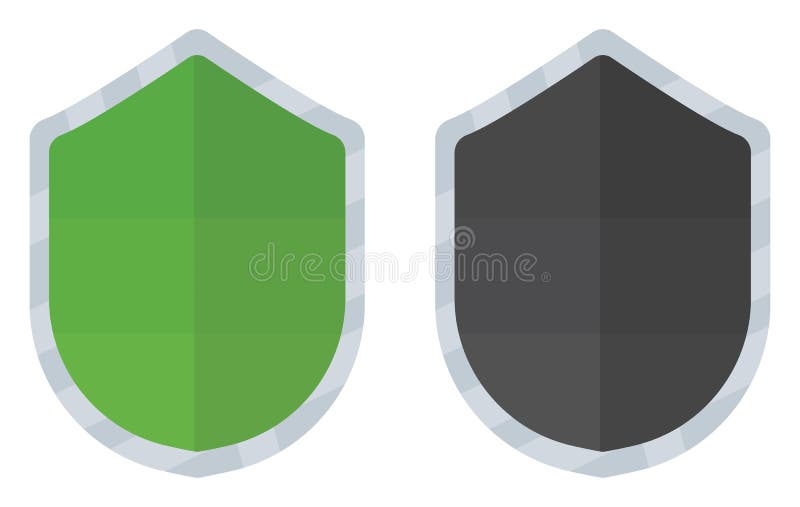 Green and Black Shields, Icon Stock Vector - Illustration of logo ...