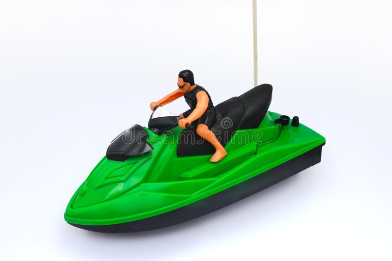 Green and Black Speed Boat Toy Isolated in White Background Stock Image ...